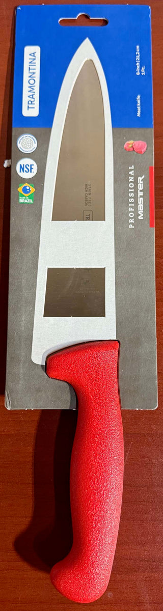 Tramontina Chef Knife Red Handle – Texas Star Grill Shop